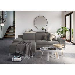 Sit & More Ecksofa SIT & MORE, B:270cm T:163cm, braun, Wohnzimmer, Sofas, "Latigo L-Form", mit Recamiere, wahlweise mit Bettfunktion und Bettkasten