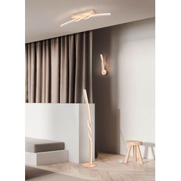 LED Wandleuchte "GINKO, LED Wandlampe mit Schalter, 11W 1250 Lumen 3000K warmwei&szlig;", 1, H: 45,5cm, 1 Stk., beige, REALITY LEUCHTEN, Leuchten, On/Off