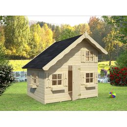 Palmako Kinder Spielhaus "Tom 3,8 m&sup2;", beige, Holzwerkstoff, B:258cm H:228cm T:224cm, Spielh&auml;user, mit Vorgefertigte Wandelemente