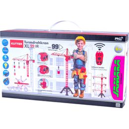 Jamara Kinder RC-Kran "Turmdrehkran Kutter XL 99 IR", rot, Kunststoff, B:32,5cm H:99cm T:61,5cm, Fernlenkfahrzeuge, LED Licht im Dach