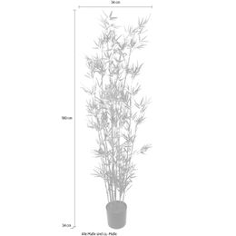 Kunstpflanze I.GE.A., B:34cm H:180cm T:34cm, gr&uuml;n, Kunststoff, Polyester, Badezimmer, Kunstpflanzen, "Bambus im Topf"