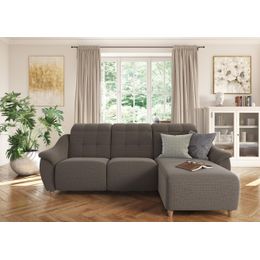 Ecksofa Home Affaire, B:254cm T:170cm, braun, Struktur (100% Polyester);Luxus-Microfaser Florence (100% Polyester);Chenille (100%