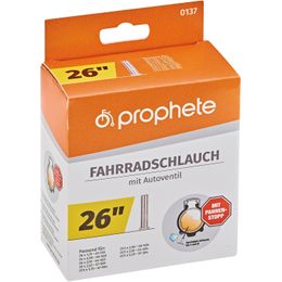 Prophete Fahrradschlauch "Fahrradschlauch", 48mm, Autoventil (AV), 26 Zoll (66,04cm), schwarz, Fahrradschl&auml;uche