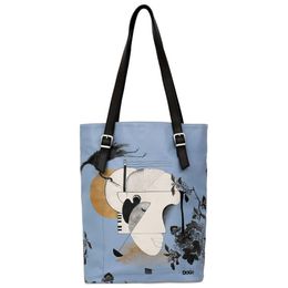 DOGO Damen Umhängetasche "Tall Bag Damen Schultertasche Deep Thought With The Deep Damen", blau, Lacklederimitat, Taschen, Handgefertigt