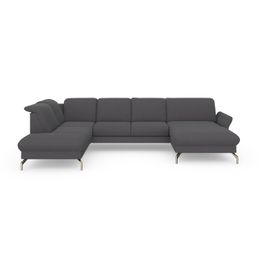Sit & More Wohnlandschaft SIT & MORE, B:338cm H:84cm T:207cm, braun, Sofas, "Fashion U-Form", wahlweise mit Kopfteilverstellung, Vorziehsitz, motorisch,
