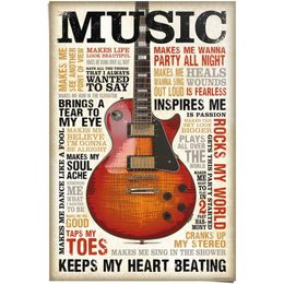 Poster Reinders, B:61cm H:91,5cm, braun, Papier, K&uuml;che, Bilder, "Music is Passion"