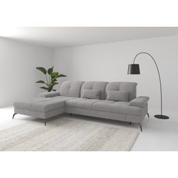 Sit & More Ecksofa SIT & MORE, B:279cm H:90cm T:185cm, grau, 100% Polyester, Wohnzimmer, Sofas, "Amica, L-Form, inkl. Sitztiefenverstellung &