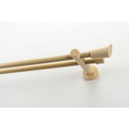 Gardinenstange Garesa, L:110cm &Oslash;:20mm, beige, Holzwerkstoff, Metall, Gardinenstangen, "MOLIS", Vorhanggarnitur, verl&auml;ngerbar, Wandmontage, Keil, ohne