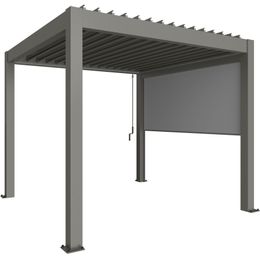 Rollo BioHort, grau, Kunststoff, Rollos, "Sonnenschutzrollo für 3m-Seite von BioHort Pergola", Sonnen- und Blendschutz mit ZIP-Funktion, stufenlos