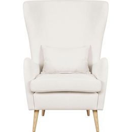 Sessel Home Affaire, B:76cm H:109cm T:85cm, beige, Struktur Hahnentritt (67% Polypropylen, 33% Polyester);Samtoptik (100% Polyester);Fellimitat (100%