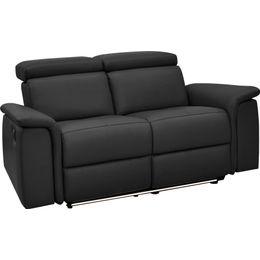 2-Sitzer Home Affaire, B:172cm H:98cm T:142cm, schwarz, Echtleder/Kunstleder, Sofas, "Pareli 172cm, manuelle u. elektr. Relaxfunktion", USB,