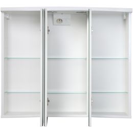 Spiegelschrank Jokey, B:82,5cm H:69,1cm T:25cm, wei&szlig;, MDF, Badezimmer, Schr&auml;nke, "Ancona LED", 83 cm Breite