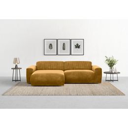 Ecksofa Trendmanufaktur, B:255cm H:72cm T:160cm, gelb, 88% Polyester, 12% Polyacryl, Wohnzimmer, Sofas, "Braga, mit hochwertigem Kaltschaum, L-Form,