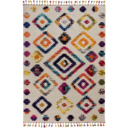 Hochflor-Teppich FLAIR RUGS, B:160cm H:20mm L:230cm, bunt, Kunstfaser, Teppiche, "Bohemia", in farbenfroher Shaggy Berber-Optik