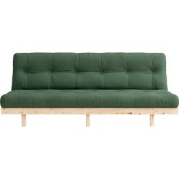 Schlafsofa Karup Design, B:190cm H:73cm T:99cm, grün, 80% Baumwolle + 20% polyester, Wohnzimmer, Sofas, "Lean", mit Bettfunktion und Futonmatratze