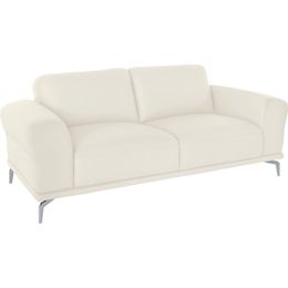 2-Sitzer W.Schillig, B:192cm H:78cm T:94cm, wei&szlig;, Sofas, "montanaa", mit Metallf&uuml;&szlig;en in Silber matt, Breite 192 cm