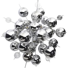 N&auml;ve N&Auml;VE Pendelleuchte "Explosion", 10, &Oslash; 65cm H: 150cm, 1 Stk., grau, Esszimmer, Leuchten, Glaskugeln silber gro&szlig;/klar klein, exkl. 10xG9, H: ca. 150cm,