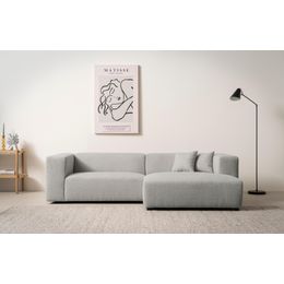 Ecksofa Home Affaire, B:267cm H:66cm T:163cm, grau, Wohnzimmer, Sofas, "BAKELS, L-Form in Cord oder Boucle-Stoff, moderne Couch", wahlweise Recamiere