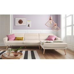 Ecksofa OTTO HOME, B:302cm H:86cm T:178cm, beige, Samtoptik (100% Polyester);Luxus-Microfaser weich (100% Polyester);Struktur (100%