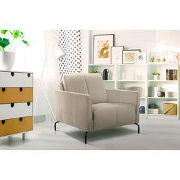 Sessel Home Affaire, B:85cm H:85cm T:85cm, beige, Luxus-Microfaser (100%);Samtoptik (100% Polyester), Wohnzimmer, Sessel, "Xeen"