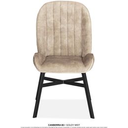 Esszimmerstuhl OMG DESIGN, B:51cm H:94cm T:62cm, beige, Polyester, St&uuml;hle, "Canberra", Esszimmerstuhl, pflegeleichter Samtvelour Bezug