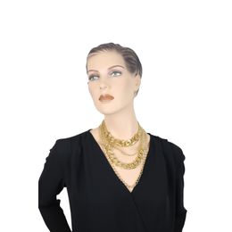 Damen Kette mit Anh&auml;nger "Luxe", gold, Basic, Collezione Alessandro, Metall, Halsketten, mehrreihige Gliederkette