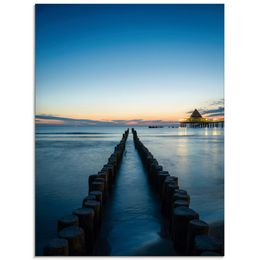 Glasbild Artland, B:45cm H:60cm, blau, Glas, Küche, Bilder, "Usedom am Morgen", in verschiedenen Größen