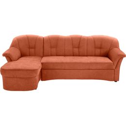Ecksofa DOMO collection, B:235cm H:84cm T:140cm, orange, Kunstleder SOFTLUX;Luxus-Microfaser (100% Polyester);Struktur ( 90% Polyester, 10%