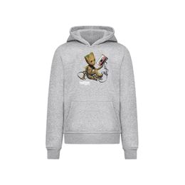 F4NT4STIC Jungen Kapuzenpullover "Marvel Guardians Of The Galaxy Vol2 Groot Tape", grau, Gr. 146, Obermaterial: 65% Baumwolle, 35% Polyester,