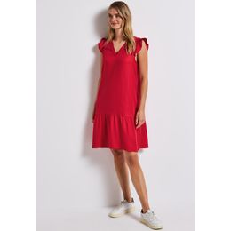 Street One Damen Tunikakleid, rot, Gr. 46, unifarben, Stoff, 100% Viskose, Kleider, aus Viskose