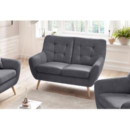 2-Sitzer, B:137cm H:92cm T:92cm, grau, exxpo - SOFA FASHION, Korpus: 100% PES;Luxus-Microfaser (100% Polyester), Sofas, "Scandi, bequem, aufwendige