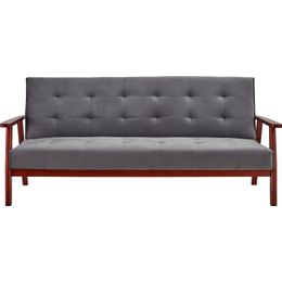 Schlafsofa Salesfever, B:190cm H:81cm T:85cm, grau, 100% Polyester, Wohnzimmer, Sofas, "Skagen 3-Sitzer Sofa", Holzgestell Sofa: Entspannung und