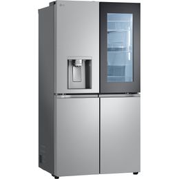 LG Multi Door "GMG960EVEE", B:91,4cm H:179,2cm T:72,9cm, silber, Kühlschränke, InstaView: zweimal klopfen, reinschauen mit Craft Ice - Spender