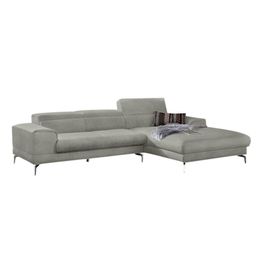 Ecksofa W.Schillig, B:303cm H:70cm T:193cm, grau, Chenille-Flachgewebe R66 (85% Polyester, 15% Nylon), Wohnzimmer, Sofas, "piedroo, Designsofa mit