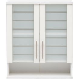 H&auml;ngeschrank Schildmeyer, B:60cm H:70,5cm T:20,5cm, wei&szlig;, Badezimmer, Schr&auml;nke, "Nikosia", Breite 60 cm, mit Glast&uuml;ren, hochwertige MDF-Fronten,