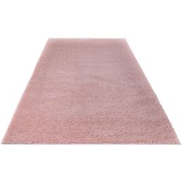 Hochflor-Teppich Bruno Banani, B:80cm H:30mm L:80cm, rosa, Kunstfaser, Teppiche, "Shaggy Soft", gewebt, Uni Farben, besonders weich und kuschelig,