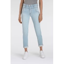 Pepe Jeans Damen 5-Pocket-Jeans "CAREY TAPERED GYMDIGO MW", blau, Gr. 26, Denim/Jeans, Obermaterial: 79% Baumwolle, 20% Polyester, 1% Elasthan,