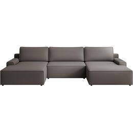 Wohnlandschaft Trendmanufaktur, B:333cm H:98cm T:168cm, grau, 92% Polyester / 8% Nylon, Sofas, "Challenge, Schlafsofa mit Bettkasten, Couch in