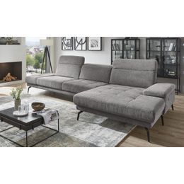 Ecksofa DIE PLANBAR, B:328cm H:82cm T:190cm, grau, 100% Polyester, Wohnzimmer, Sofas, "MP-IN20126 L-Form mit Kaltschaum-Polsterung", mit
