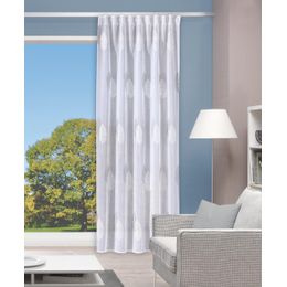 Gardine Home Wohnideen, B:140cm H:245cm, grau, Polyester, Wohnzimmer, Gardinen, "ALAVARO", HxB: 245x140, Kombibandschal