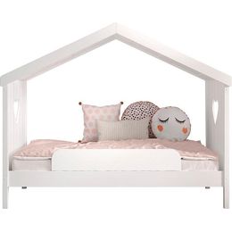 Hausbett Vipack, B:98,7cm H:213cm L:209cm, wei&szlig;, Bettgestell Massivholz;Dachaufbau MDF, Betten, "Amori, inkl. Dach, R&uuml;ckseitig offen, mit