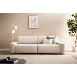 3-Sitzer Home Affaire, B:257cm H:82cm T:105cm, beige, 100% Polyester, Sofas, "TORGE (257cm), Sofa,Schlafsofa in Cord, Samtvelours, Struktur fein",