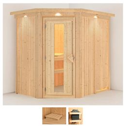 Karibu Sauna "Swantje", ohne Ofen, (ohne Ofen), beige, Saunen, ohne Ofen
