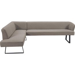 Eckbank, B:270cm H:83cm T:197cm, bunt, exxpo - SOFA FASHION, Esszimmer, Sitzb&auml;nke, "Americano", mit Keder und Metallf&uuml;&szlig;en, Bezug in verschiedenen