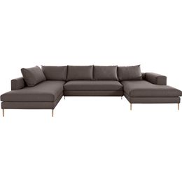 Wohnlandschaft OTTO products, B:351cm H:83cm T:210cm, braun, Struktur fein: aus recycleten PET-Flaschen (100% PES), Sofas, "Finnja, viel Platz,