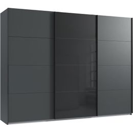 Kleiderschrank wimex, B:270cm H:208cm T:65cm, schwarz, Spanplatte, Kinderzimmer, Schränke, "Tilburg, Metallgriffe, Made in Germany", mit