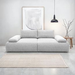 Big-Sofa DOMO collection, B:244cm H:80cm T:113cm, silber, 95% Polyester, 5% Baumwolle, Sofas, "Évora Megasofa Breite 244 cm", Federkern, inkl.