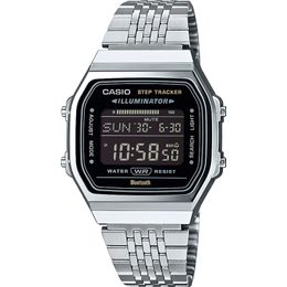 CASIO VINTAGE Smartwatch, silber, Smartwatches, Armbanduhr, Herrenuhr, Damenuhr, Bluetooth,Stoppfunktion,Schrittzähler