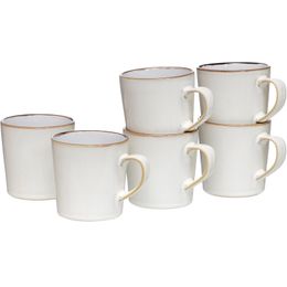 Ritzenhoff & Breker Becher "Kaffeebecher-Set Visby 6tlg, Weiß", Ø 9cm x 9cm, 350ml, 6 Stk., weiß, RITZENHOFF & BREKER, Trinkgefäße, 6-teilig