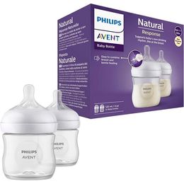 Philips Avent Baby Babyflasche "Natural Response Babyflasche", 125ml, transparent, Kunststoff, H:12,2cm, Trinkflaschen, 2 Stück, 125 ml, ab 0 Monaten